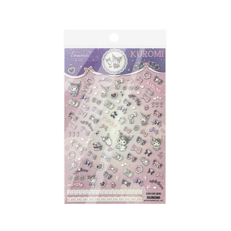 MoeMolly Sanrio Embossed Nail Art Stickers-Kuromi