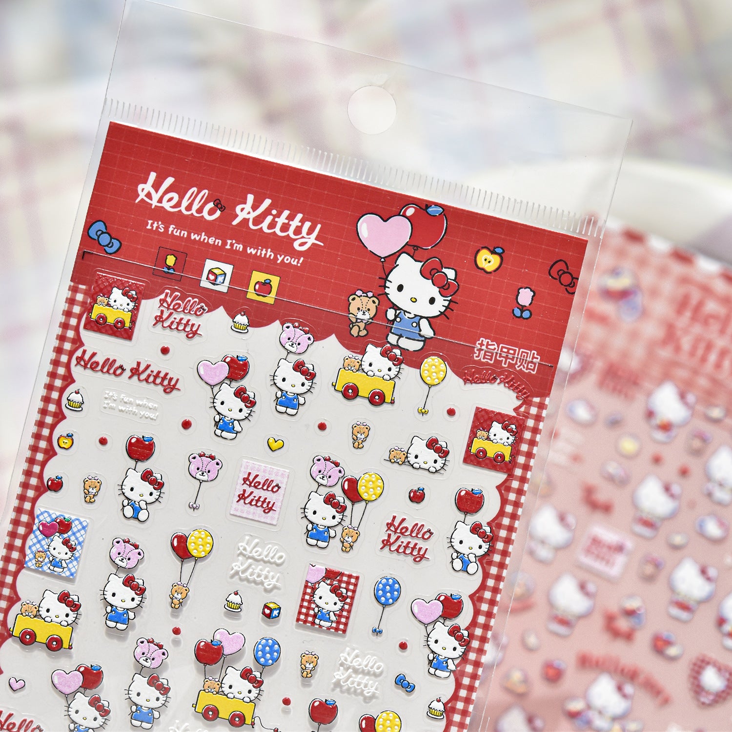 MoeMolly Sanrio Embossed Nail Art Stickers-Hello Kitty